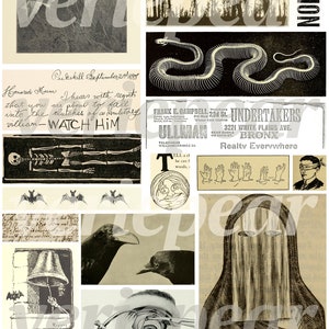 Creepy Vintage Ephemera Digikit | 70+ Pc | Spooky Printables | Digital ...