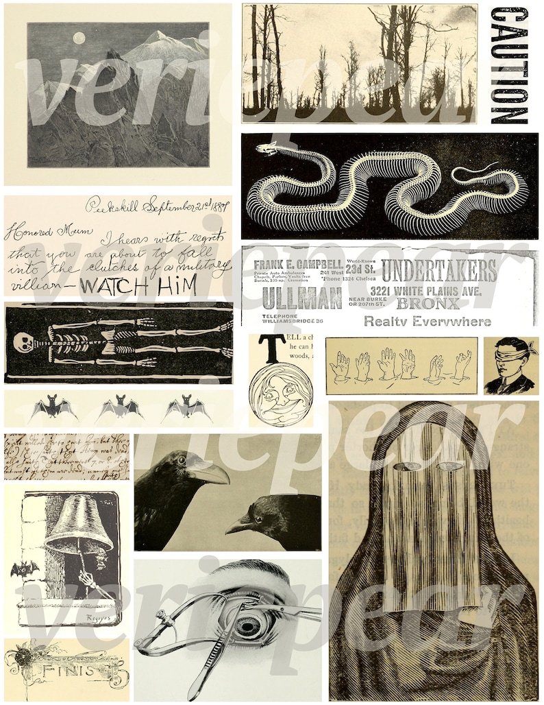 Creepy Vintage Ephemera Digikit 70 Pc Spooky Printables - Etsy