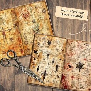 Occult Documents Junk Journal Pages, Digital Scrapbook Paper Kit ...