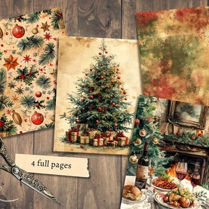 Christmas Junk Journal Kit, Digital Scrapbook Paper, Winter Holiday ...