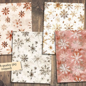 Snowflakes Digital Papers, Winter Snow Scrapbook Kit, Christmas ...