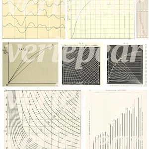 Vintage Graph & Diagram Ephemera | 30+ Pc | Printable Junk Journal ...