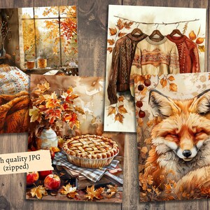 Cozy Autumn Digital Papers, Autumn Scrapbook Kit, Fall Printable, Junk ...