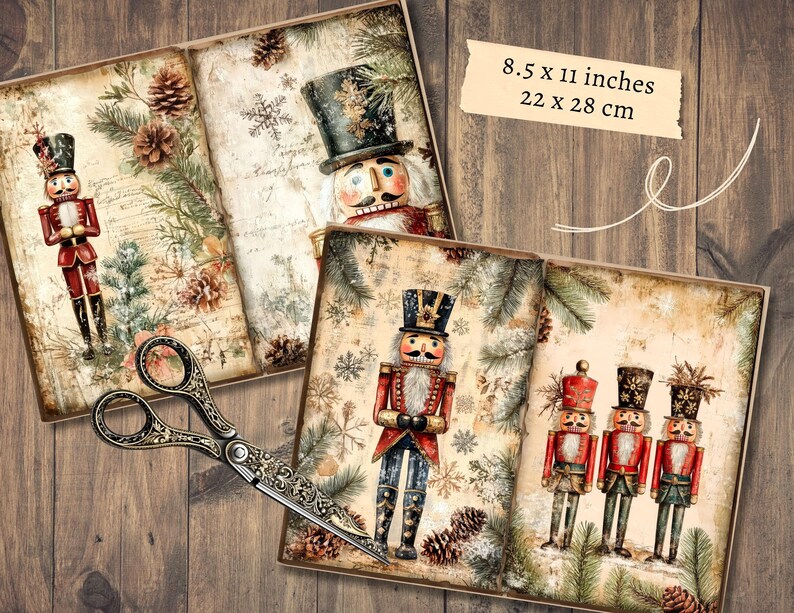 Nutcracker Junk Journal Pages, Digital Winter Scrapbook, Christmas ...