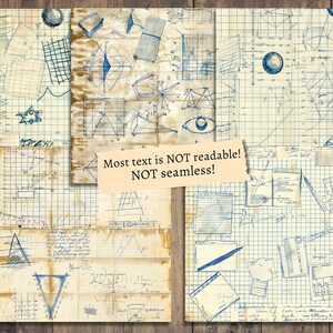 Old School Notes Digital Papers, Vintage Junk Journal Pages, Scholar ...