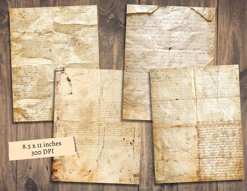 Handwritten Letters Digital Papers, Neutral Scrapbook Kit, Handwriting ...