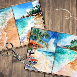 Summer Beach Junk Journal Pages, Digital Scrapbook Paper Kit, Nautical ...