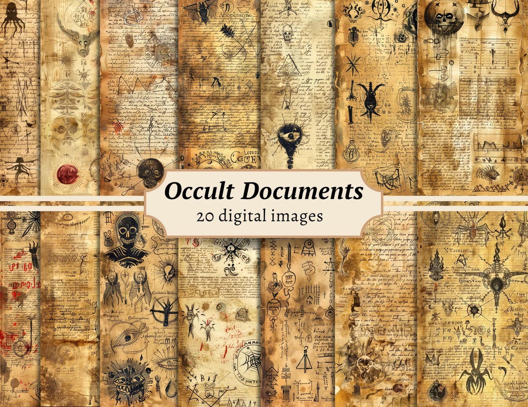 Occult Documents Digital Papers, Creepy Junk Journal Page, Vintage ...