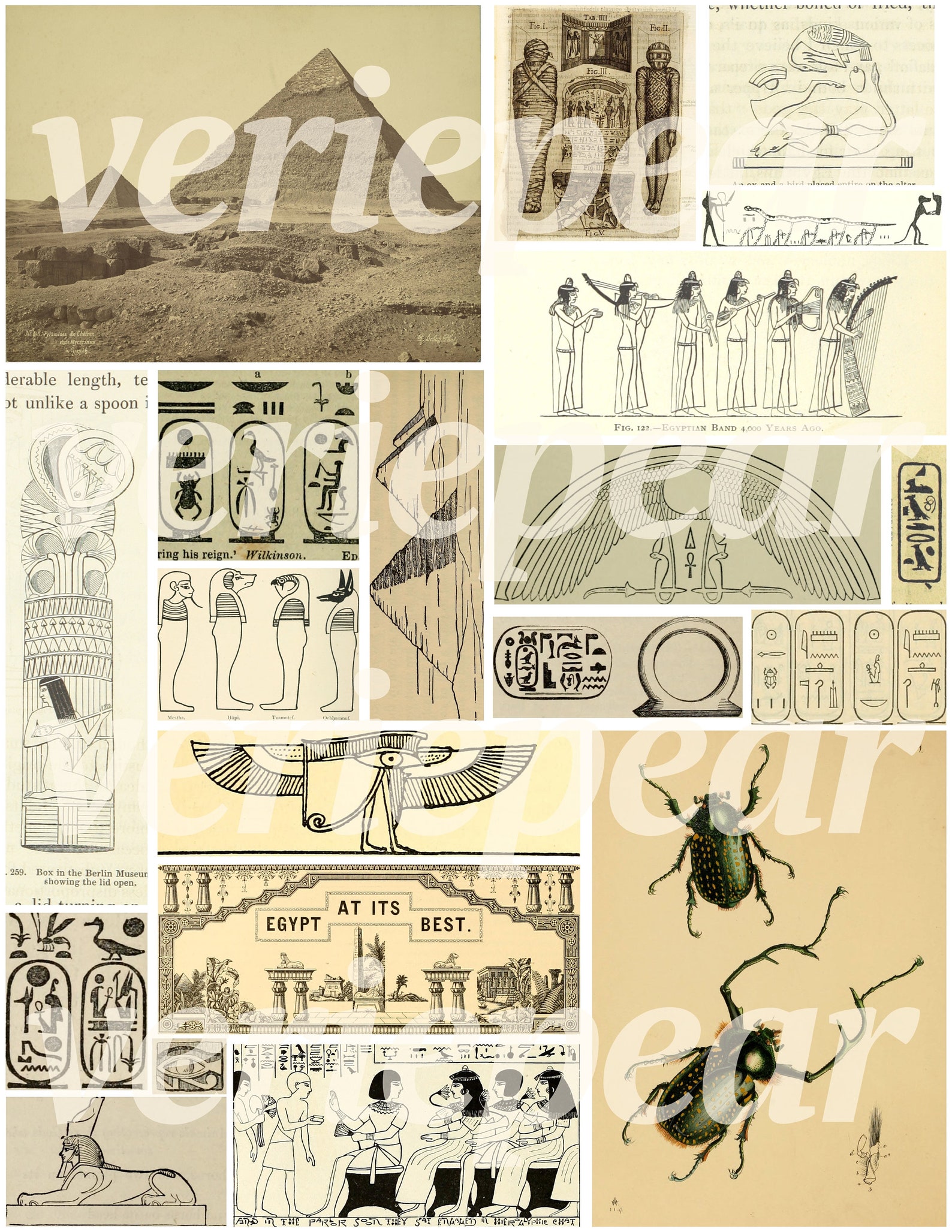 Ancient Egypt Ephemera | 80+ Pc | Vintage Printable Junk Journal Supply ...