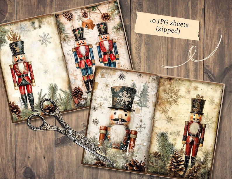 Nutcracker Junk Journal Pages, Digital Winter Scrapbook, Christmas ...