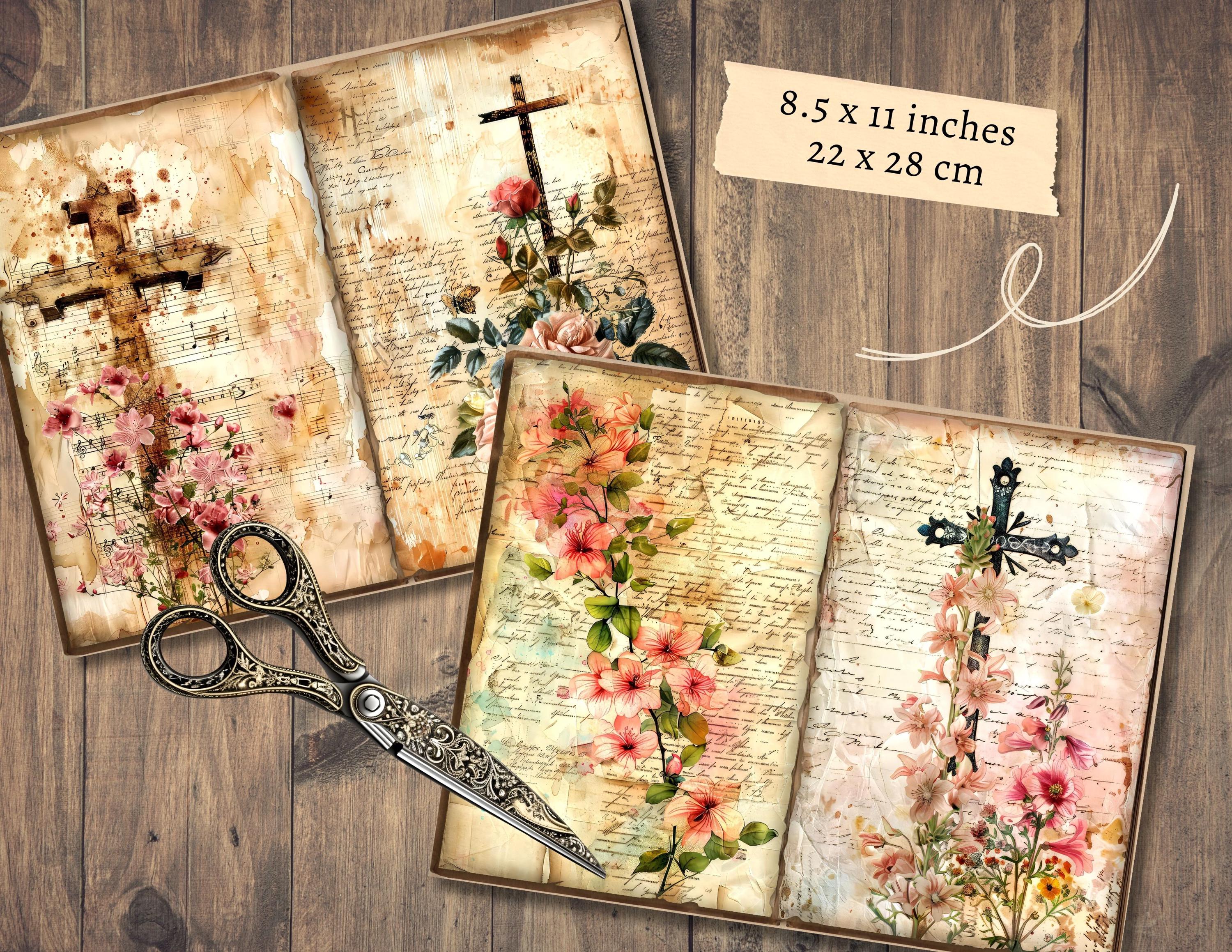 Scripture Scraps Junk Journal Pages, Digital Scrapbook Kit, Religious ...