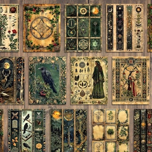 Sacred Pagan Junk Journal Pages, Digital Scrapbook Paper, Green Witch ...