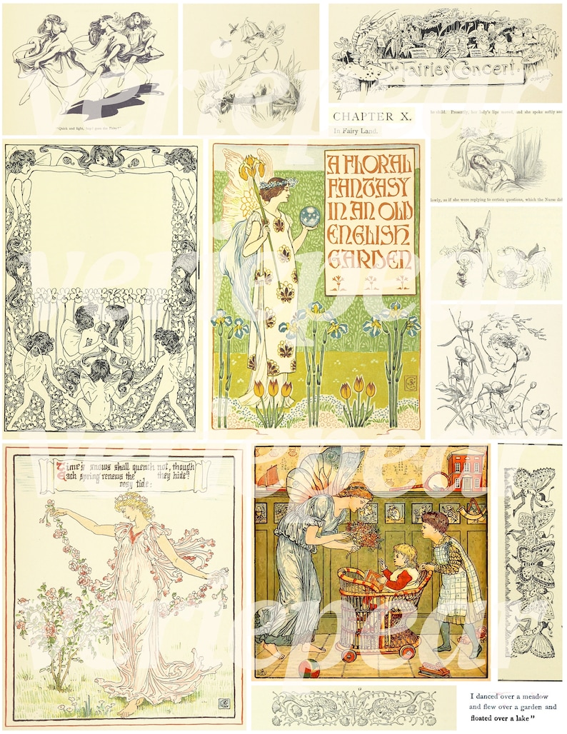 Vintage Fairy Ephemera | 70+ Pc | Printable Faerie Kit | Digital Junk ...