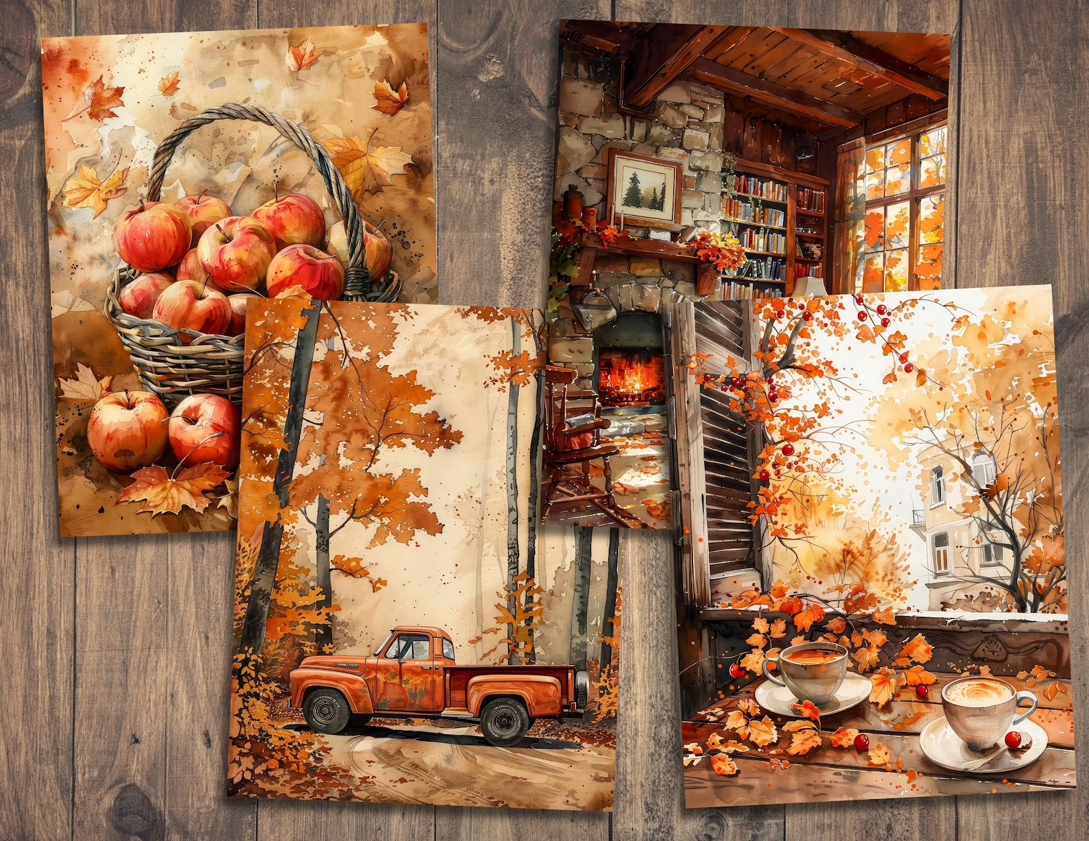 Cozy Autumn Digital Papers, Autumn Scrapbook Kit, Fall Printable, Junk ...