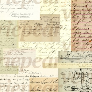 Old Handwritten Notes | Printable Ephemera | Vintage Letters | Antique ...