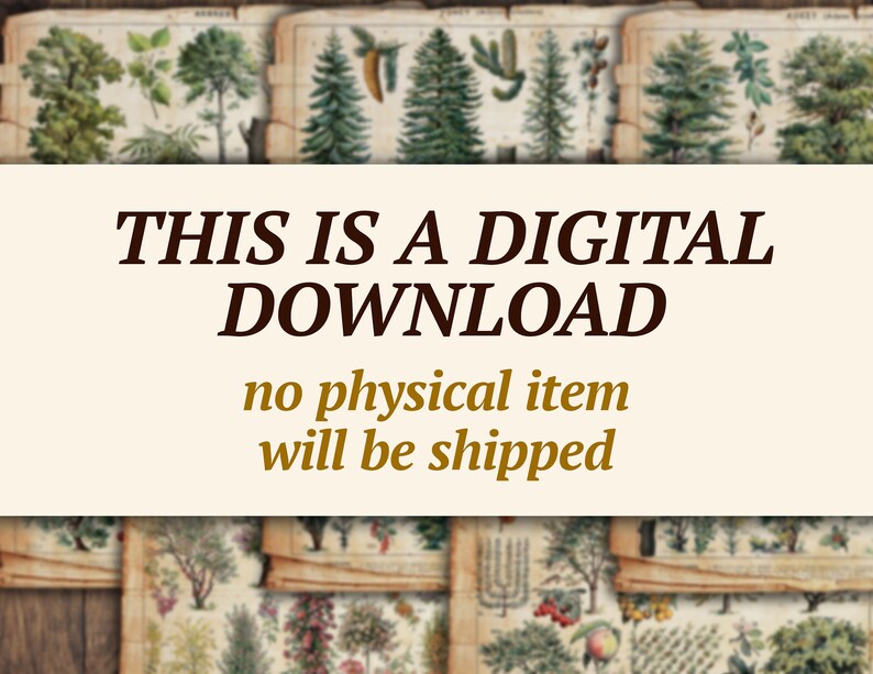 Vintage Botanical Tree Pages Printable Junk Journal Paper - Etsy
