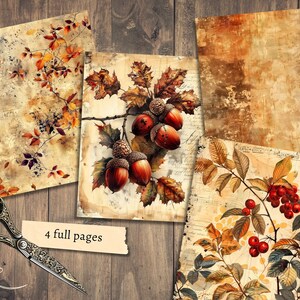Autumn Junk Journal Kit, Digital Scrapbook Paper, Fall Printable ...