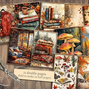 Autumn Junk Journal Kit, Digital Scrapbook Paper, Fall Printable ...