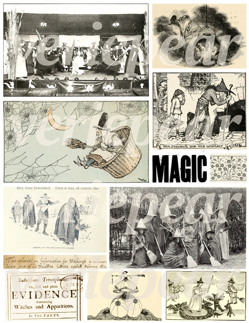 Vintage Witch Ephemera 60 Pc Witchy Junk Journal - Etsy