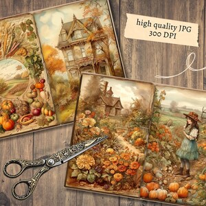 Autumn Walk Junk Journal Pages, Digital Fall Scrapbook Kit, Printable ...