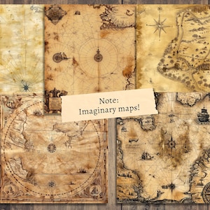 Old Maps Digital Papers, Vintage Junk Journal Pages, Scrapbook ...