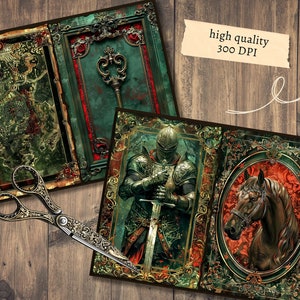Medieval Junk Journal Pages, Digital Scrapbook Paper Kit, Castle ...