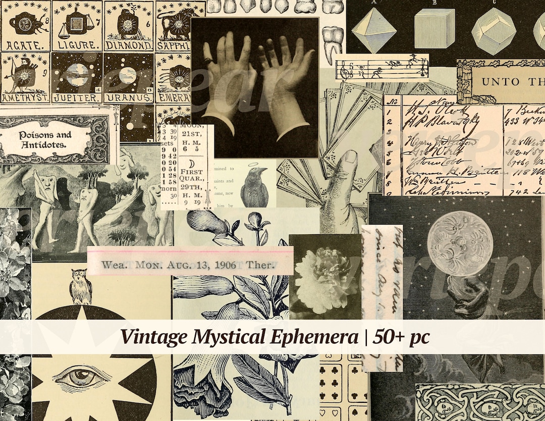 Mystical Vintage Oddities Digikit | 50+ Pc | Creepy Digital Ephemera ...