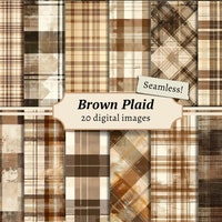 100 Seamless Plaid Digital Paper Lumberjack Fall Rustic Texture ...