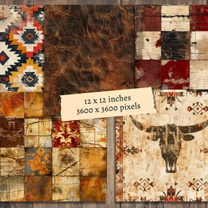 Wild West Textures Seamless Digital Papers, Scrapbook Background Kit ...