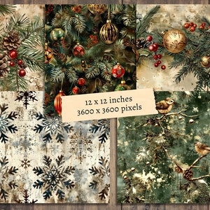 Christmas Digital Papers, Scrapbook Backgrounds, Winter Holidays ...