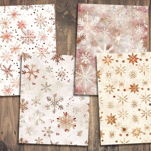 Snowflakes Digital Papers, Winter Snow Scrapbook Kit, Christmas ...