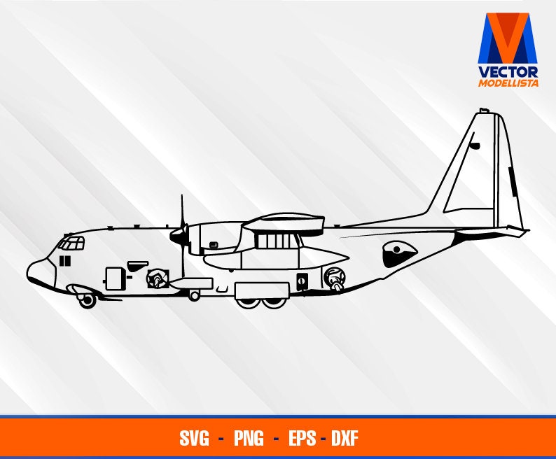 Ac-130u Spooky Airplane SVG EPS PNG Dxf Vector Art Us Air Force Cricut ...