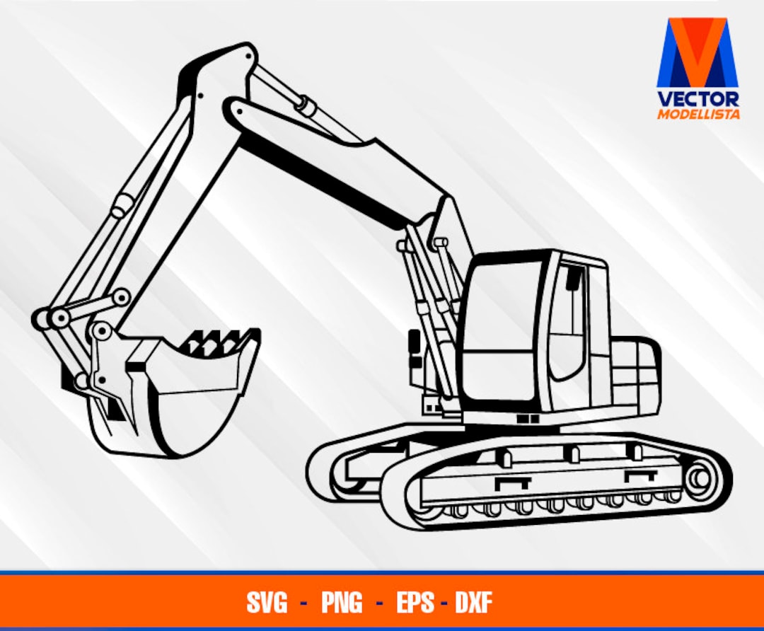 Hydraulic Excavator EPS - SVG - PNG - Dxf Vector Art - Etsy