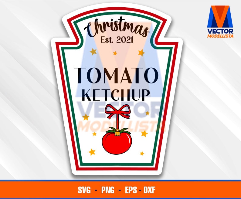Christmas Condiment Label EPS SVG PNG Dxf Vector Art Cricut Silhouette ...