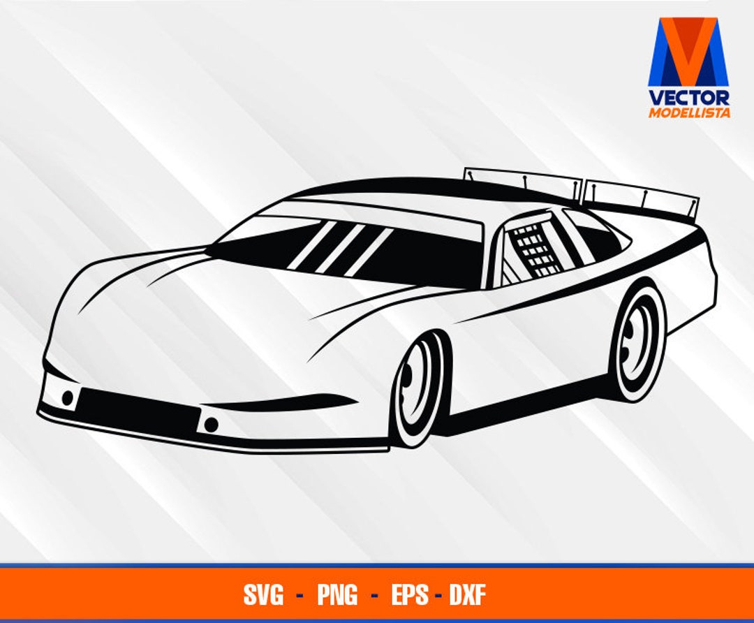 Pavement Late Model Race Car EPS - SVG - PNG - Dxf Vector Art - Cricut ...