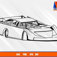 Late Model Dirt Race Car Vector Clipart Image Cuttable in .svg. Eps ...