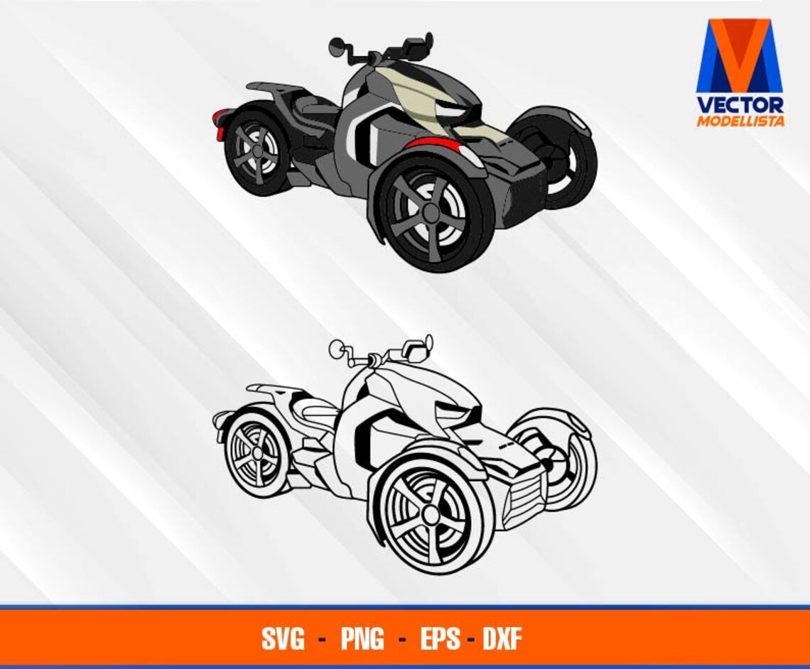 2023 Ryker Sport Three Wheeler Motorcycle EPS SVG PNG Dxf Vector Art ...