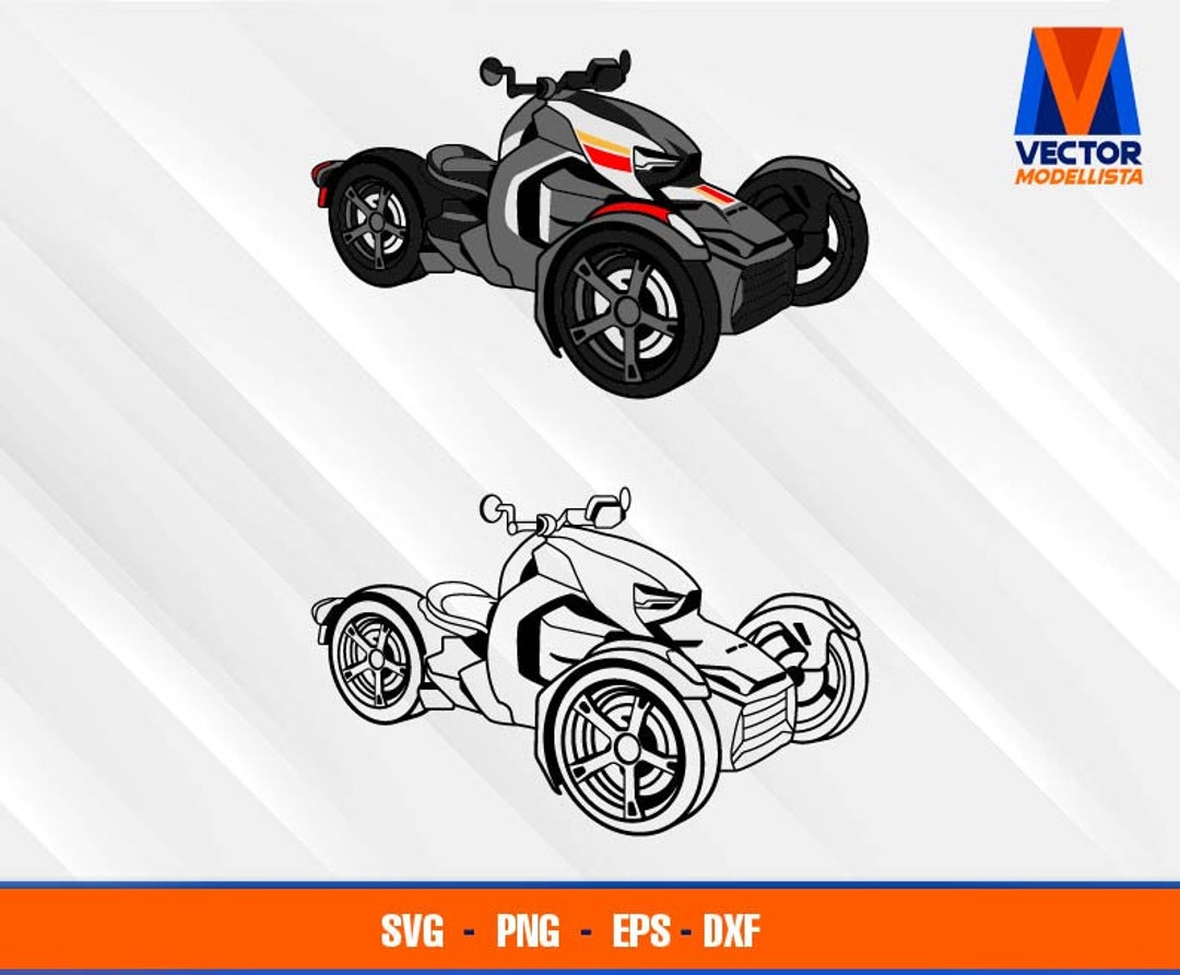 2023 Ryker Three Wheeler Motorcycle EPS SVG PNG Dxf Vector Art Cricut ...
