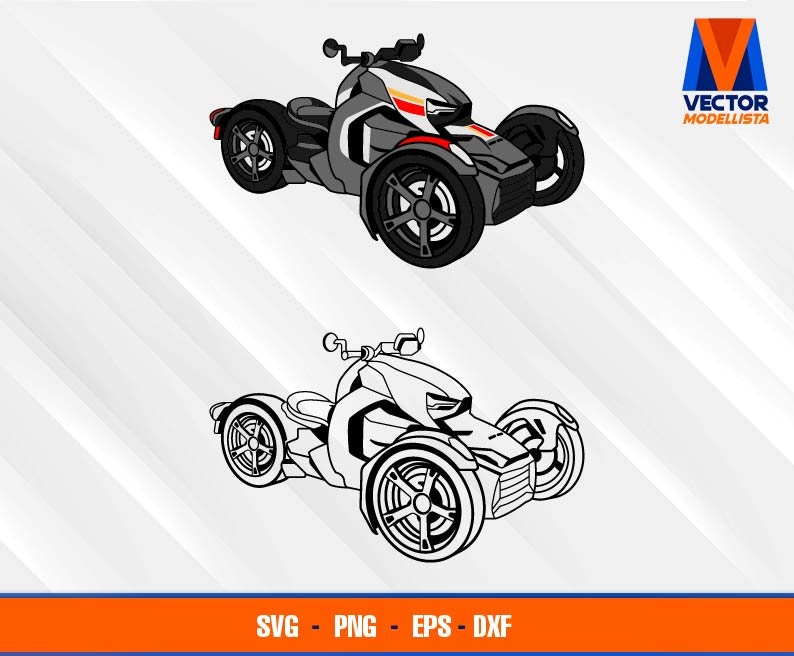 2023 Ryker Three Wheeler Motorcycle EPS SVG PNG Dxf Vector Art Cricut ...