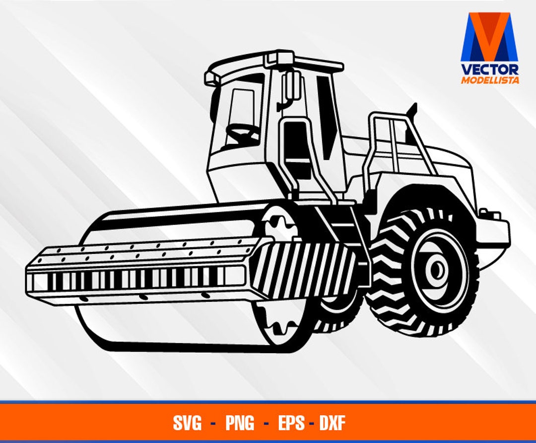 Road Roller SVG PNG Dxf Vector Art Cricut Silhouette Cameo - Etsy