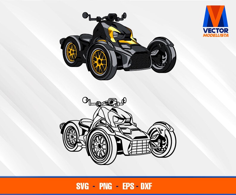 2023 Ryker Three Wheeler Motorcycle EPS SVG PNG Dxf Vector Art Cricut ...