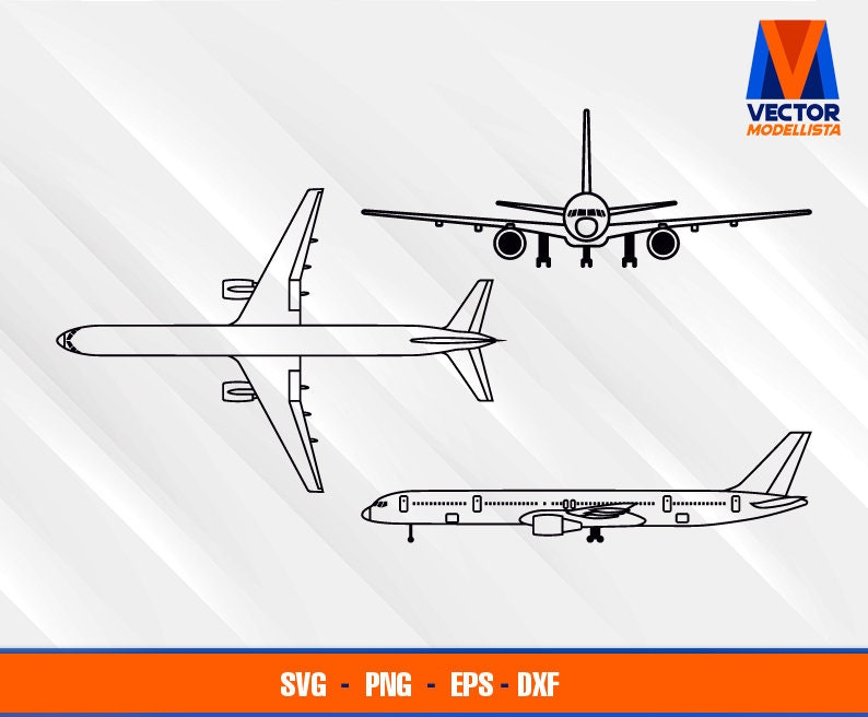 B777-200 Airplane Blueprint EPS SVG PNG Dxf Vector Art - Etsy Israel