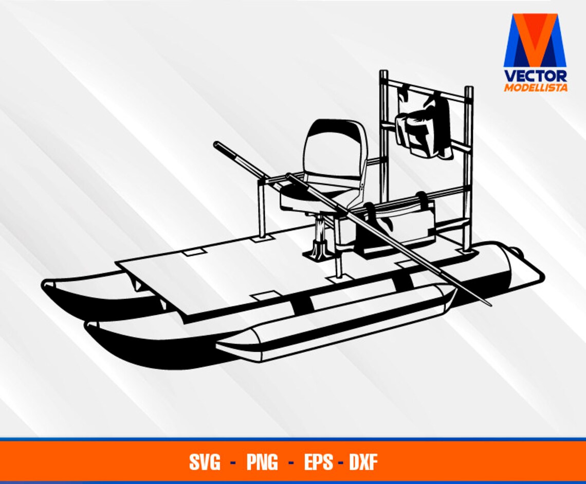 Inflatable Fishing Pontoon Boat EPS SVG PNG Dxf Vector - Etsy