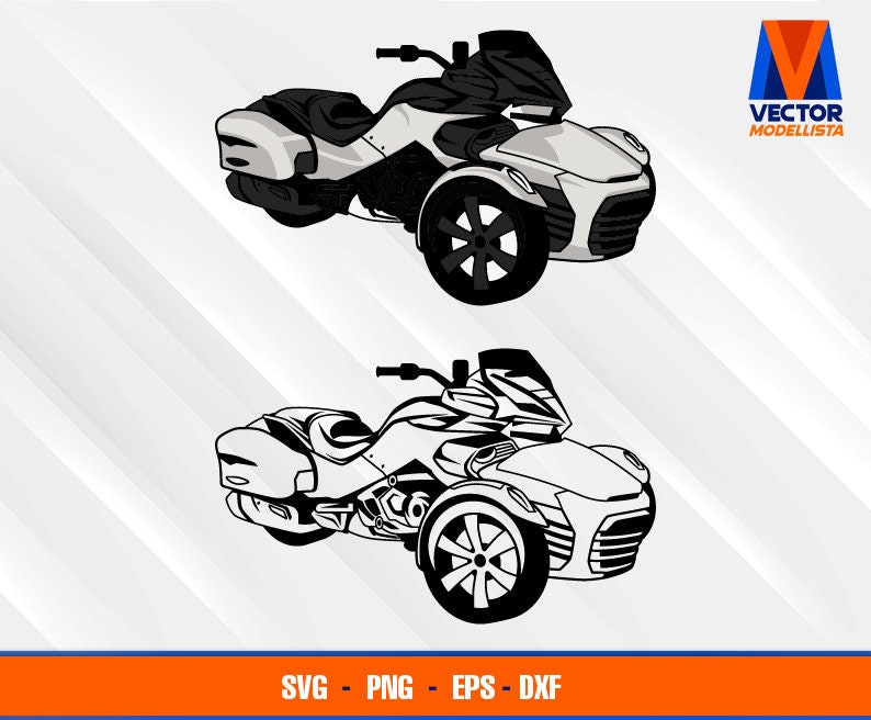 2022 Spyder F3-T Three Wheeler Motorcycle EPS - SVG - PNG - Dxf Vector ...