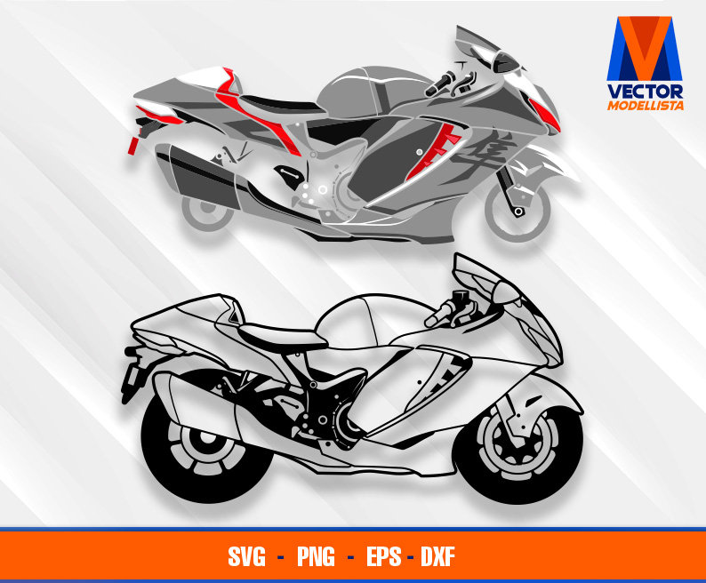 Gsx Hayabusha Motorcycle EPS SVG PNG Dxf Vector Art Cricut Silhouette ...