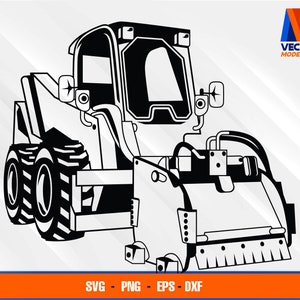 Skid Steer With Coldplaner EPS - SVG - PNG - Dxf Vector Art - Etsy