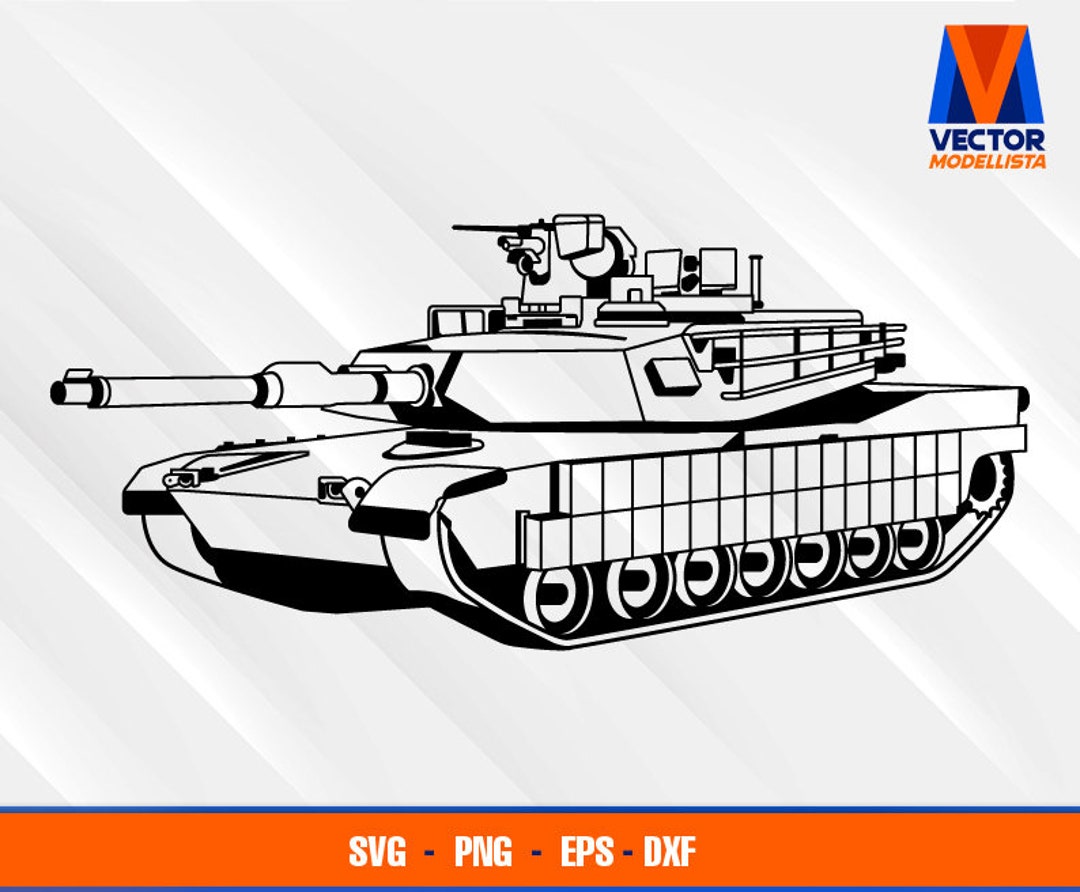 M1A2 Abrams V3 Military Vehicle EPS - SVG - PNG - Dxf Vector Art ...