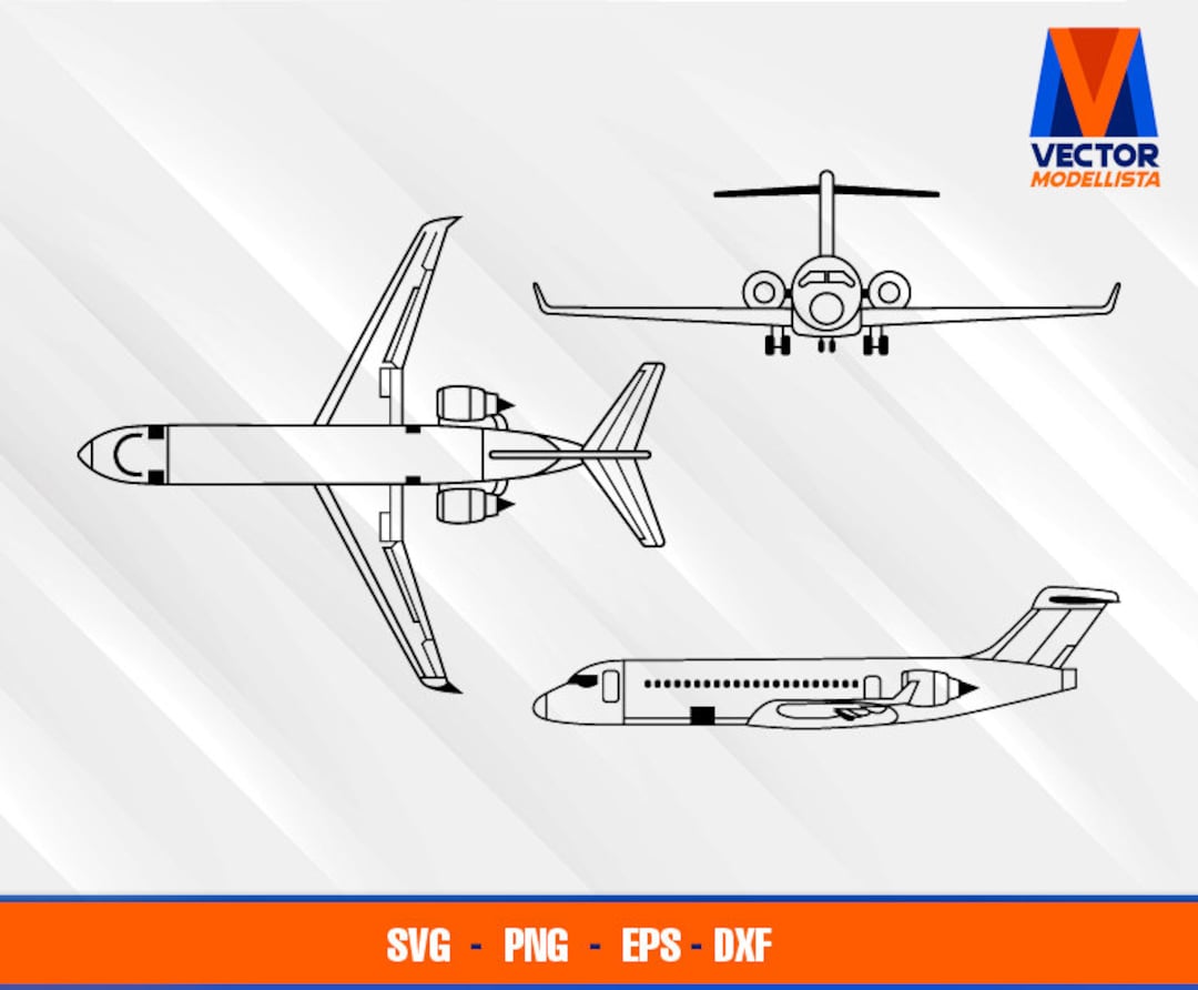 ARJ21-700 Airplane Blueprint EPS - SVG - PNG - Dxf Vector Art - Cricut ...