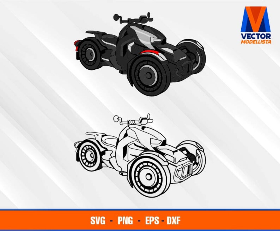 2023 Ryker Rally Three Wheeler Motorcycle EPS - SVG - PNG - Dxf Vector ...