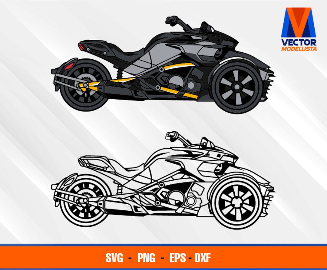 2017 Spyder F3 Spider S Three Wheeler Motorcycle EPS - SVG - PNG - Dxf ...